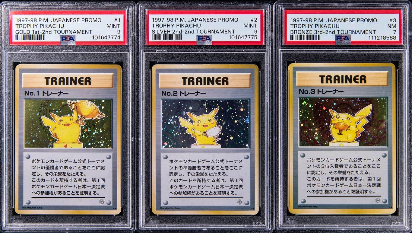 Cartas de Pokémon Troféu Pikachu têm lance de US$ 82.000 em leilão ...