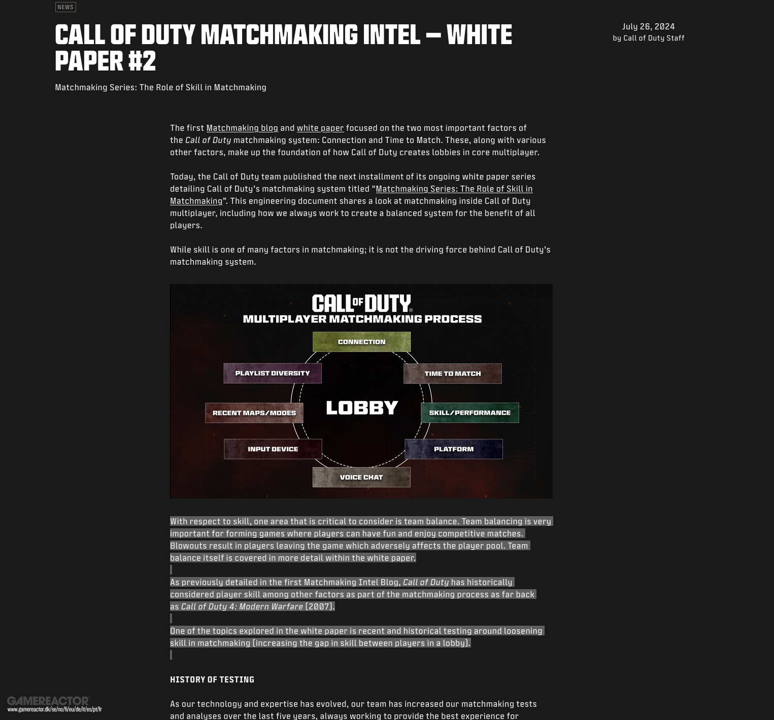 Activision conta tudo sobre o matchmaking em Call of Duty - Call of ...