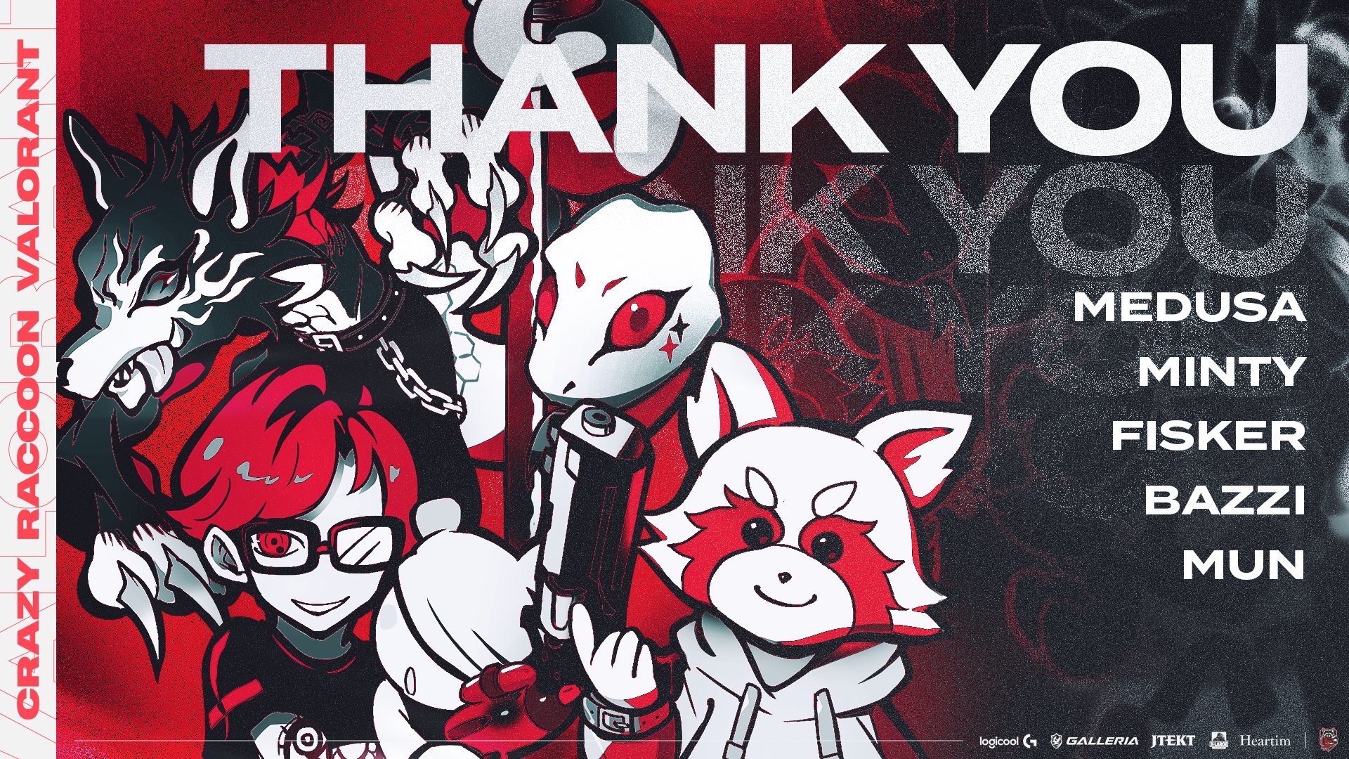 Crazy Raccoons has released its Valorant team