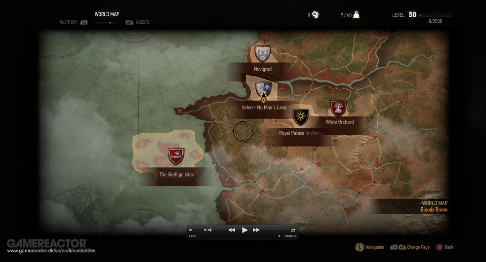 O mundo de The Witcher 3 dividido em dois mapas - The Witcher 3: Wild ...