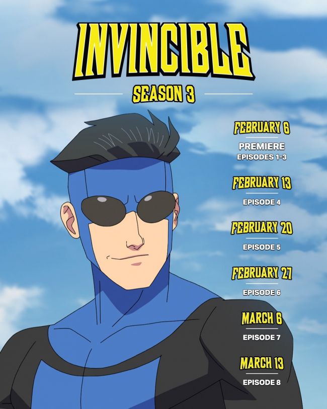 Temos o cronograma completo de lançamento de Invincible: Temporada 3